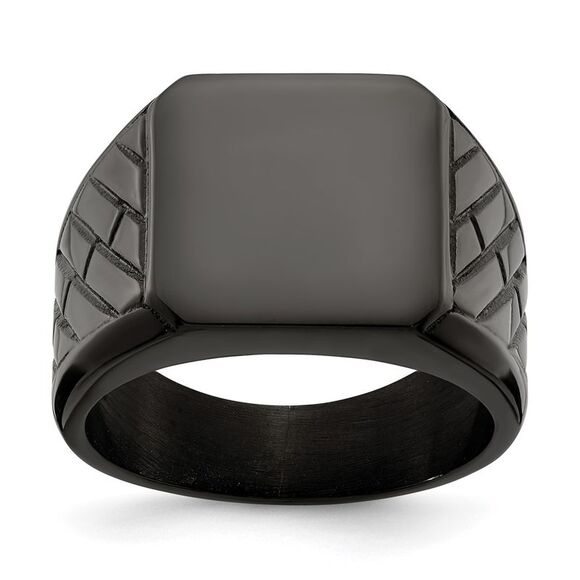 Kazi Luxury | Jewelry | Kazi Luxury Steel Polished Black Ipplated Brick ...